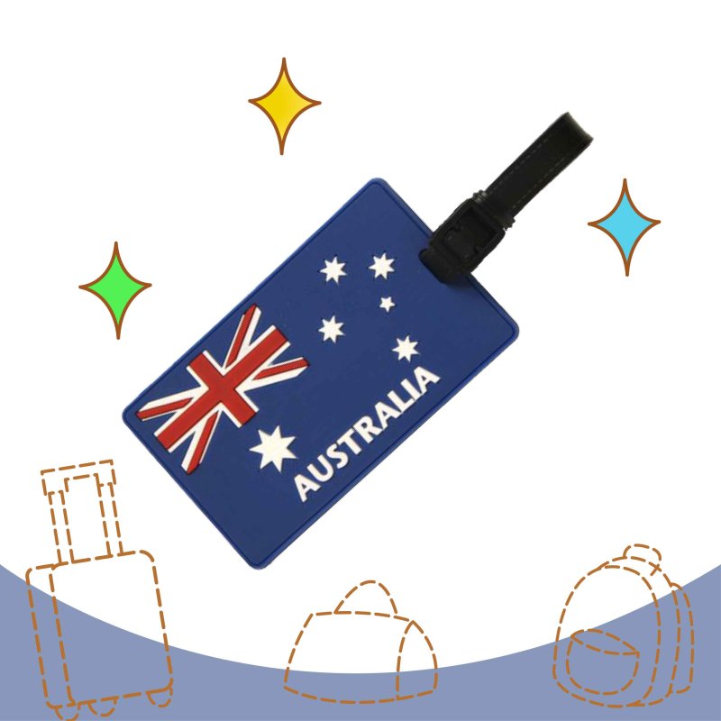 Rubber Bag Tag | Australian Flag