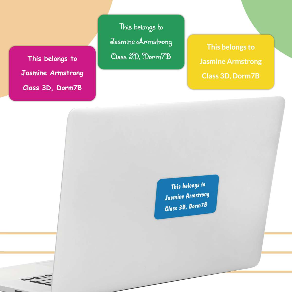 Large Plain Vinyl Stick-on Labels | Name Stickers for Books