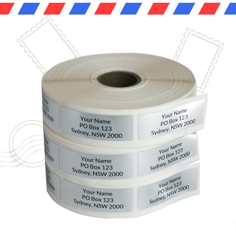 Custom Print Silver Address Label Stickers Printed on Rolls