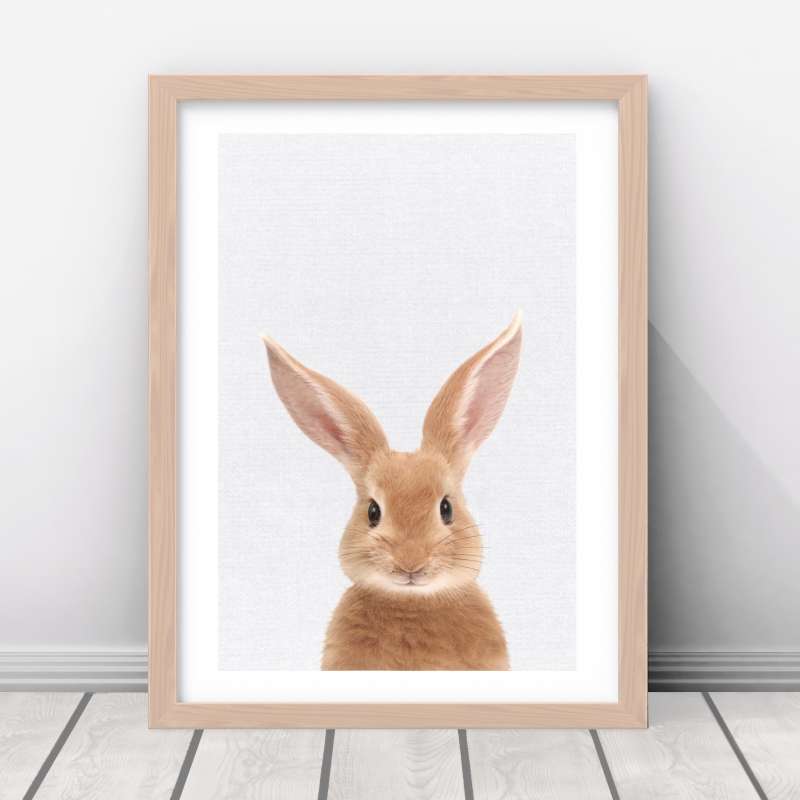 Bunny Rabbit Wall Art Print for Nursery & Kids Bedroom